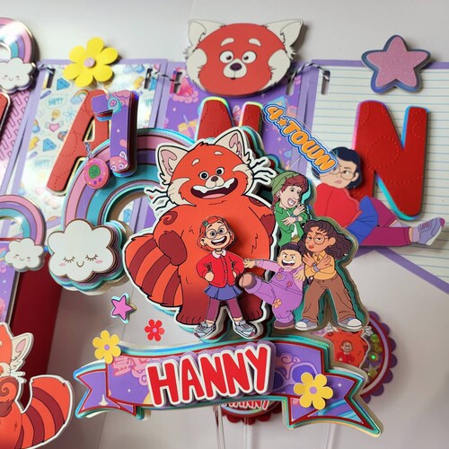 Turning Red Cake Topper. Turning Red Party Decorations. - Etsy