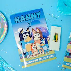 Bluey Coloring Book, Bluey Birthday Favors,crayons Included, Bluey ...