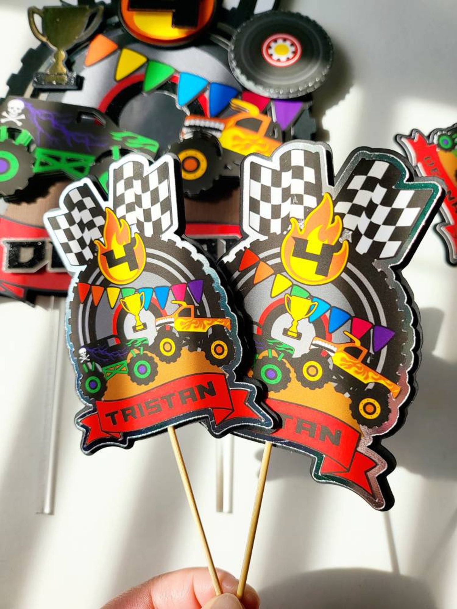 Monster Trucks Cupcake Topper. Monster Trucks Party Decorations ...