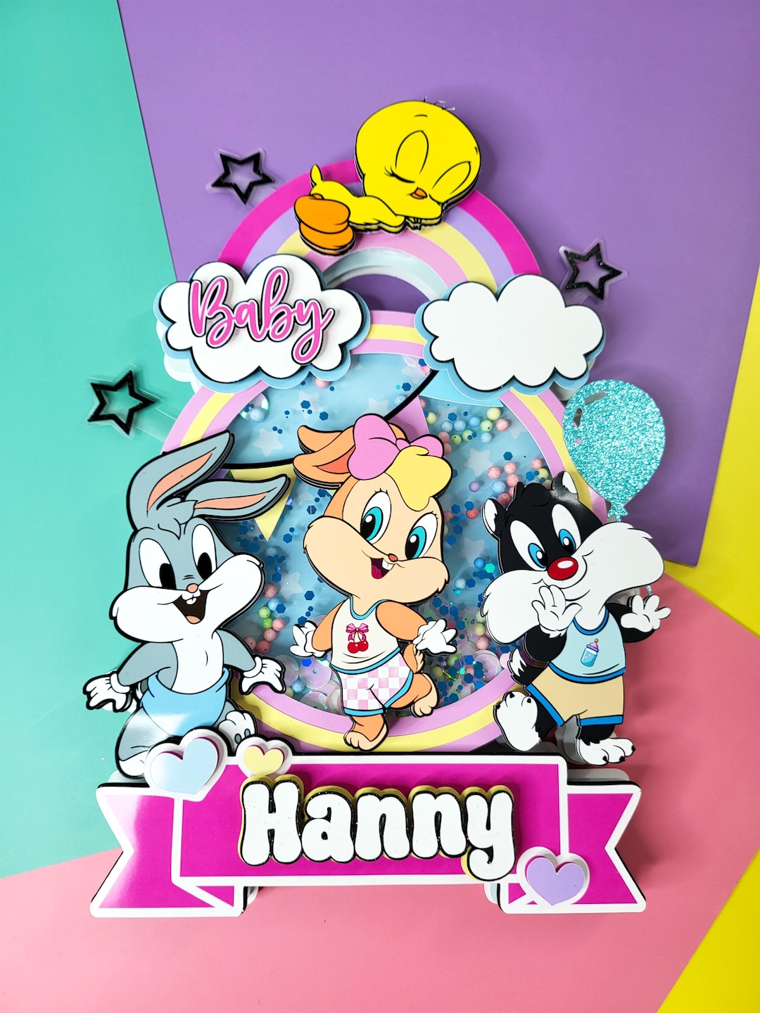 Baby Space Jam Cake Topper. Lola Bugs Cake Topper for Baby Shower or ...