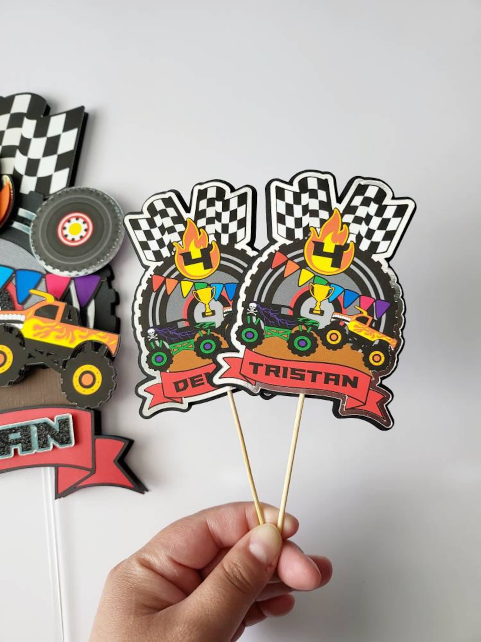 Monster Trucks Cupcake Topper. Monster Trucks Party Decorations ...