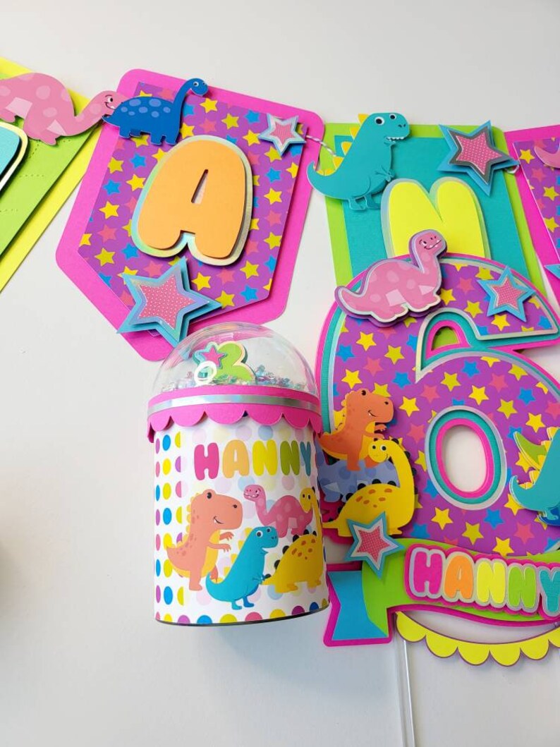 Dinosaur Cake Topper. Party Packages of Dinosaur. Happy Birthday Banner ...