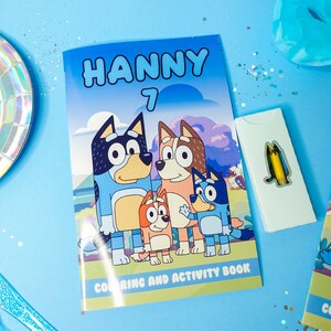 Bluey Coloring Book, Bluey Birthday Favors,crayons Included, Bluey ...