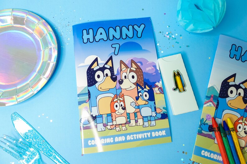 Sticky Gecko Bluey Birthday Party Coloring Book Set, Bluey Bags, Bluey ...