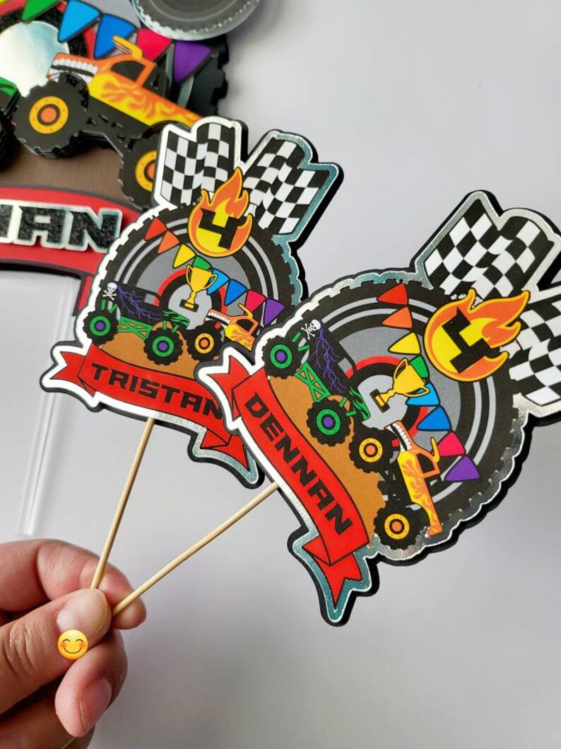 Monster Trucks Cupcake Topper. Monster Trucks Party Decorations ...