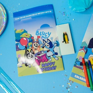 Bluey Coloring Book, Bluey Birthday Favors,crayons Included, Bluey ...