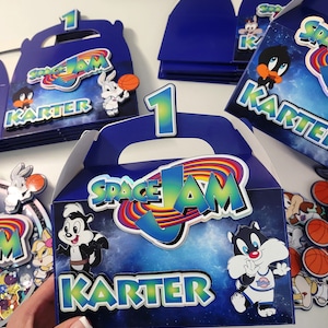 Baby Space Jam Gable Boxes. Space Jam Party Favor Boxes. Space Jam ...