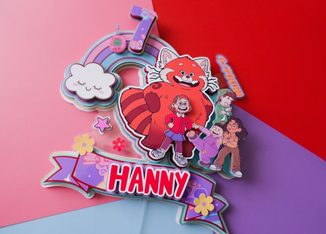 Turning Red Cake Topper. Turning Red Party Decorations. - Etsy