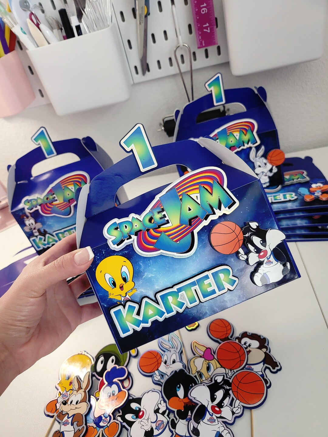 Baby Space Jam Gable Boxes. Space Jam Party Favor Boxes. Space Jam ...