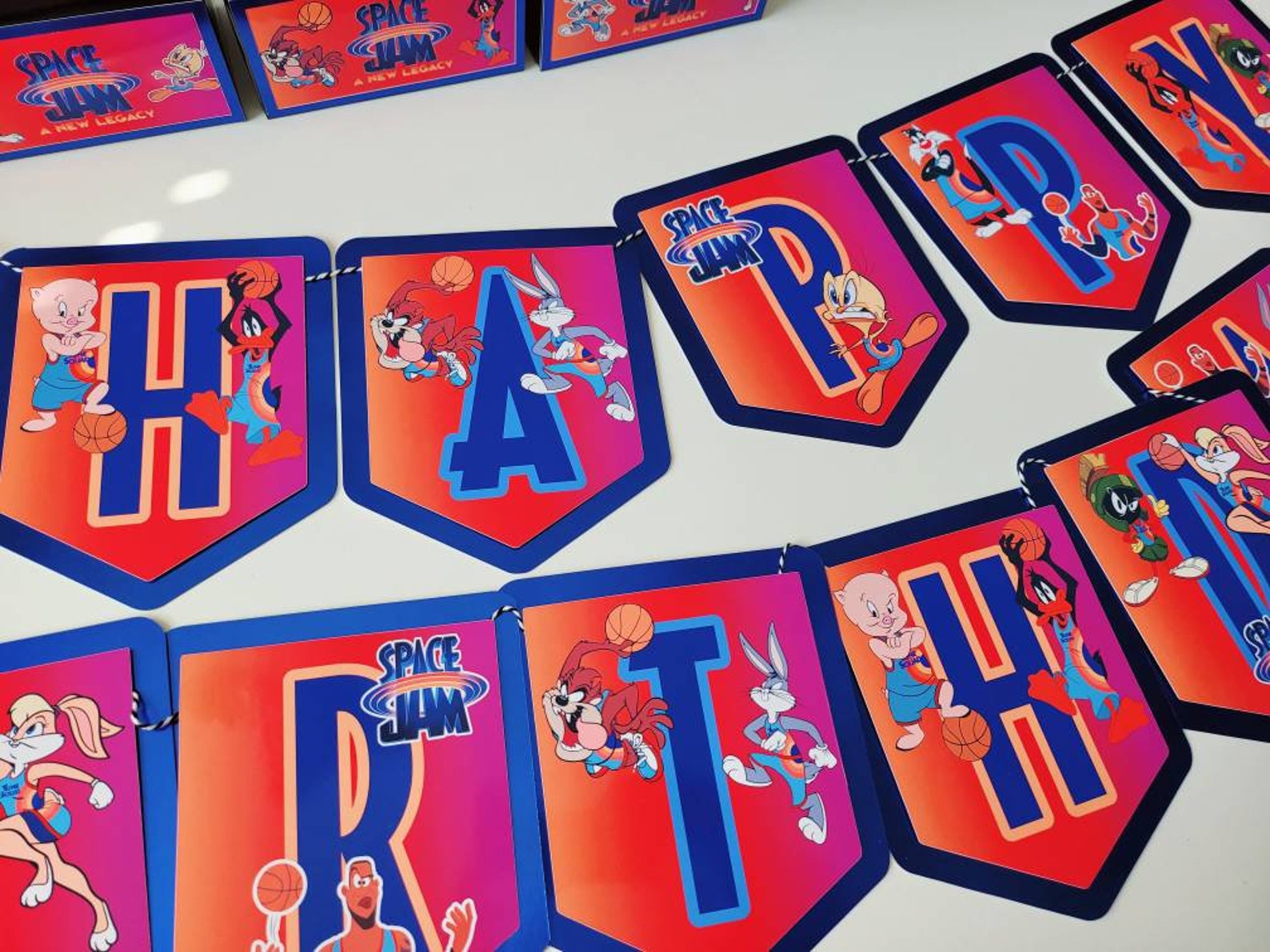 Space Jam New Legacy Flag Happy Birthday Party. Space Jam New Legacy ...
