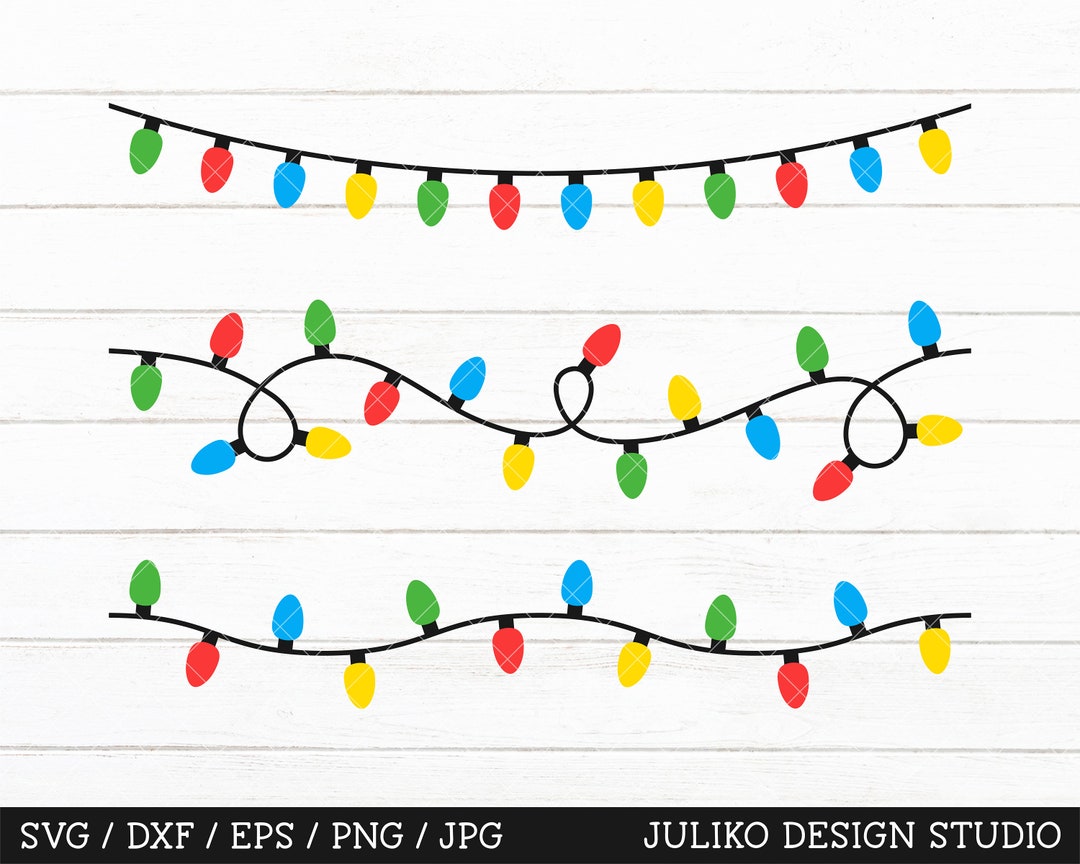 Christmas Lights SVG, Repeating Christmas Light String SVG, Christmas ...