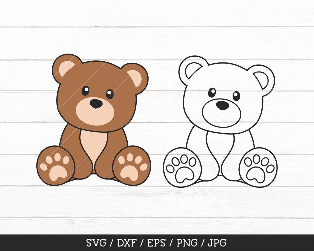 Teddy Bear SVG, Cute Bear SVG, Bear Layered SVG, Bear Sublimation ...