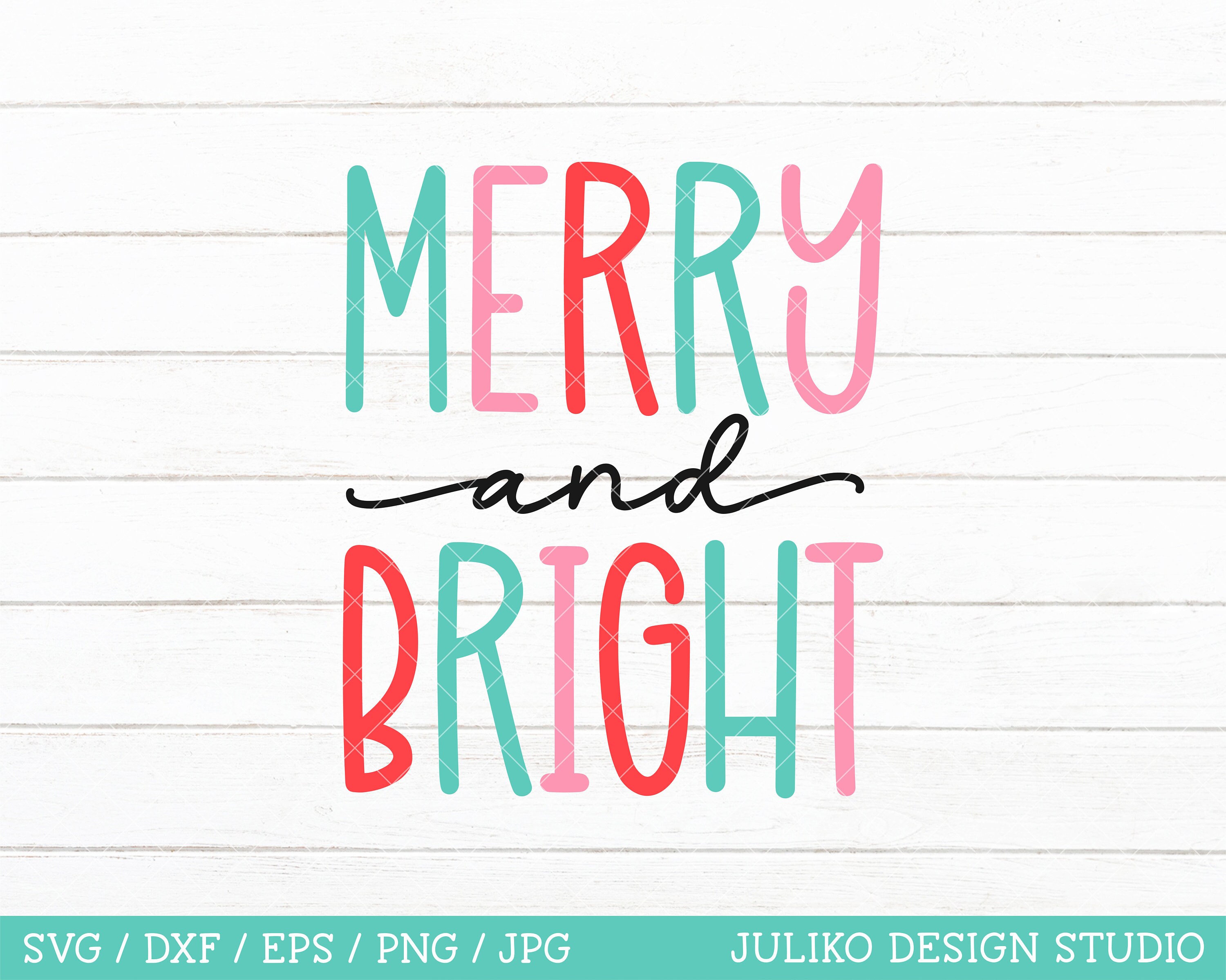 Merry and Bright SVG Merry and Bright Sublimation Png - Etsy