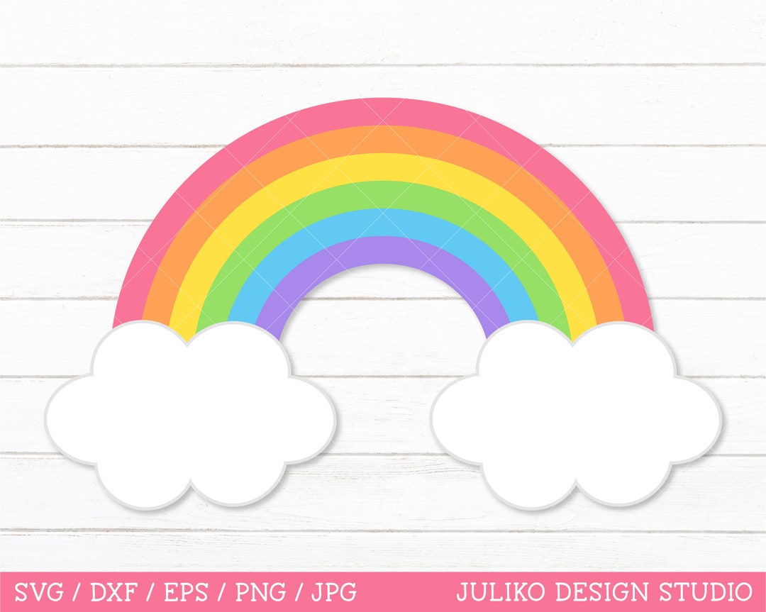 Rainbow SVG Rainbow With Clouds SVG Rainbow Cut File for - Etsy