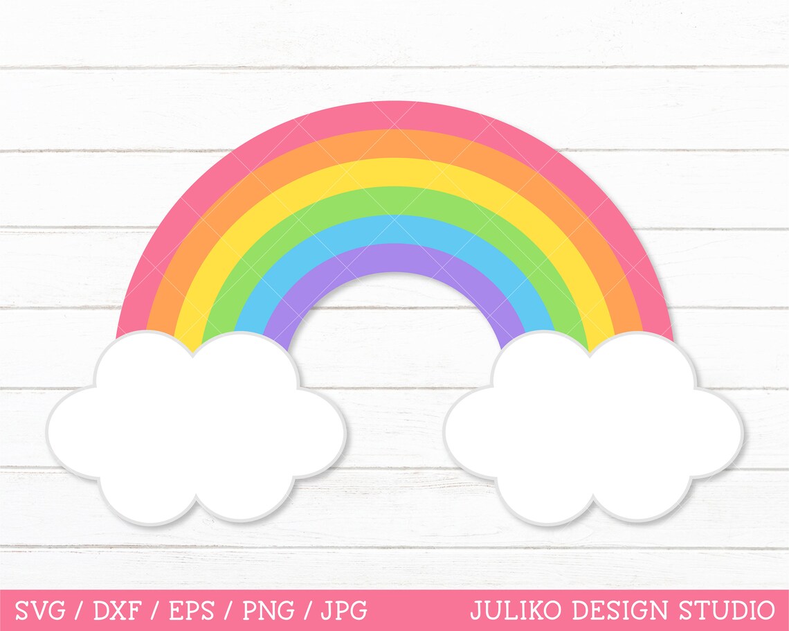 Rainbow SVG Rainbow With Clouds SVG Rainbow Cut File for | Etsy