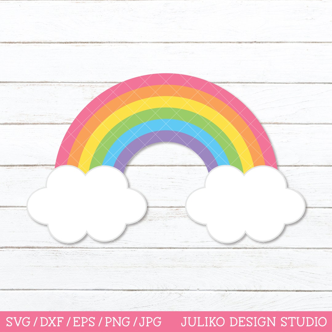 Rainbow SVG, Rainbow With Clouds SVG, Rainbow Cut File for Cricut ...