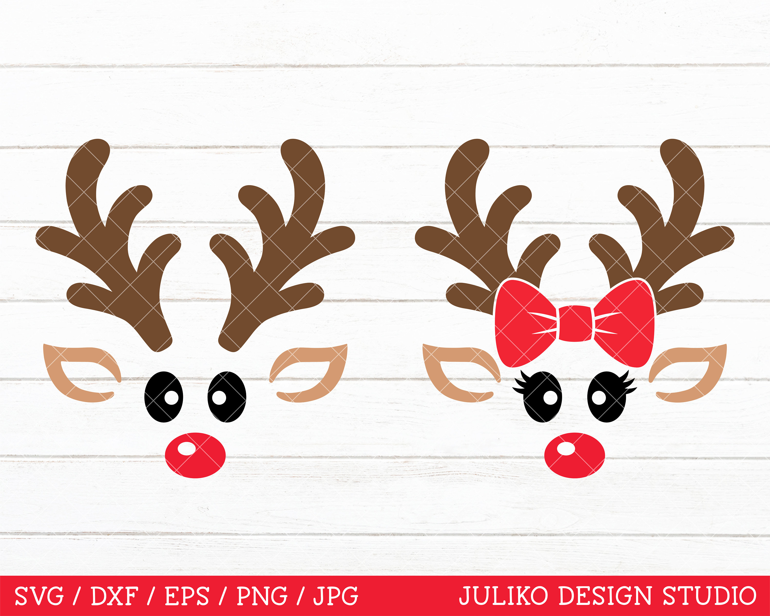 Reindeer SVG, Christmas SVG, Girl Reindeer Face Svg, Boy Reindeer Face ...