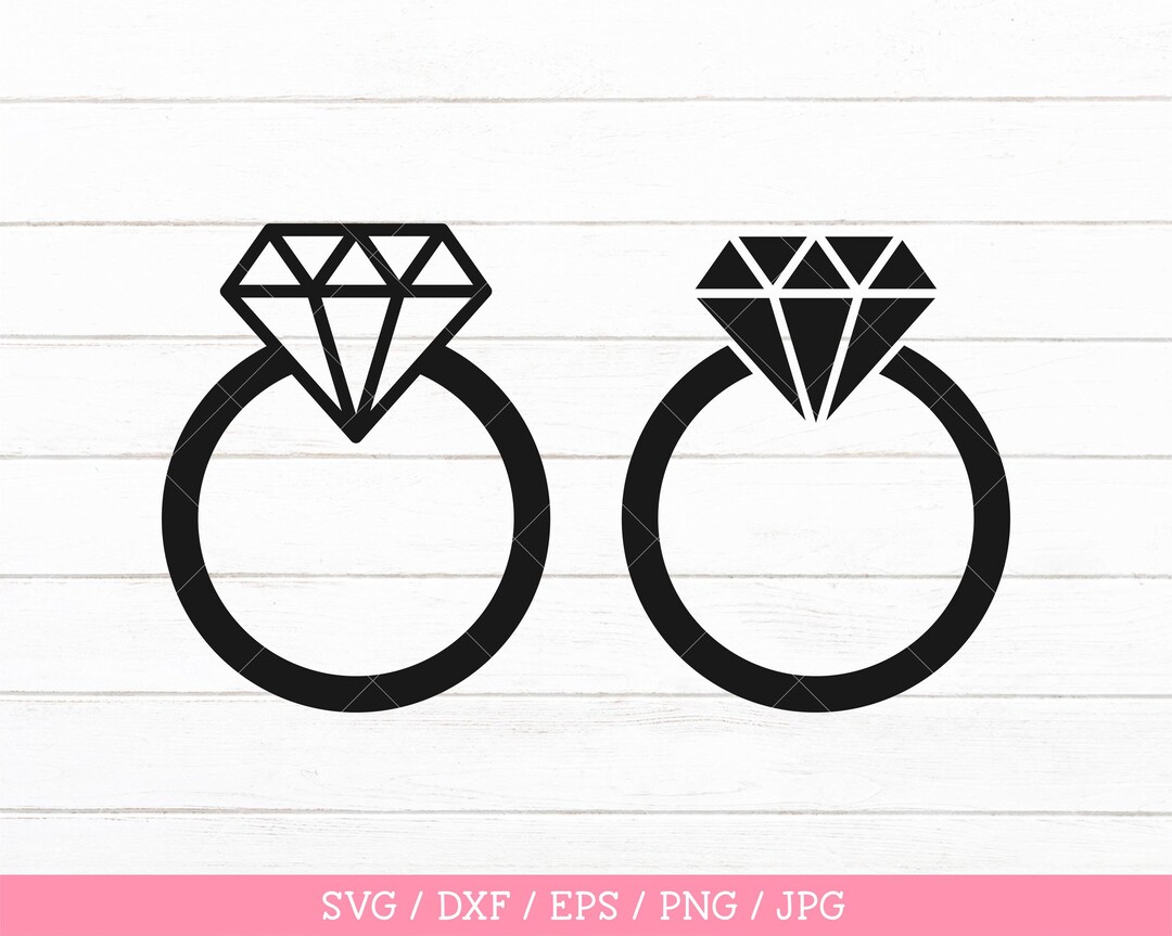 Gold Diamond Ring SVG, Engagement Ring SVG, Ring Cut Cutting File for ...