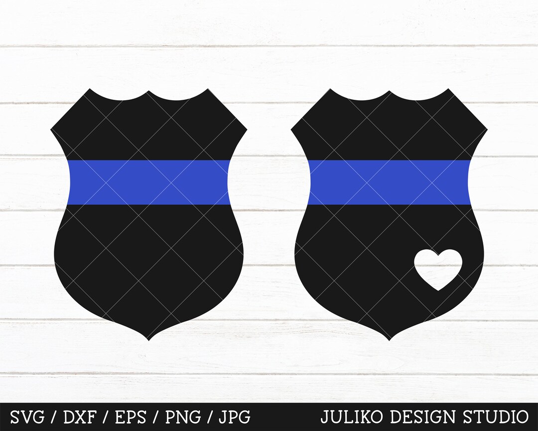 Police Badge SVG, Thin Blue Line SVG, Police Badge With Heart Cut File ...