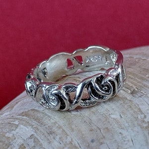 Sterling Silver Rose Design Ring, Vintage Sterling Ring, Ring Size 5 - Etsy