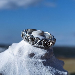 Sterling Silver Rose Design Ring, Vintage Sterling Ring, Ring Size 5 - Etsy