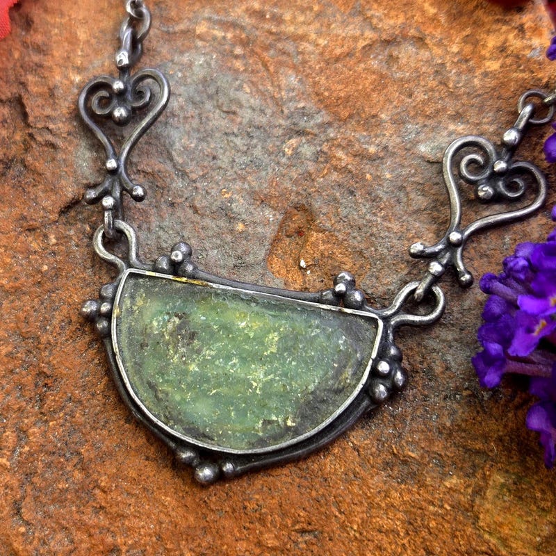 Roman Glass Necklace - Etsy