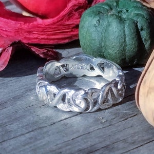 Sterling Silver Rose Design Ring, Vintage Sterling Ring, Ring Size 5 - Etsy