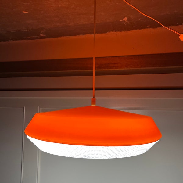 Orange Glass Retro Pendant Light - Etsy UK