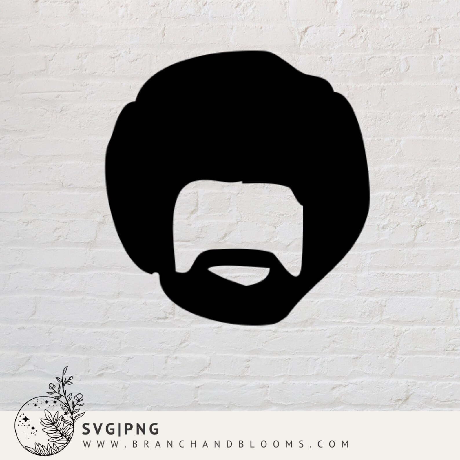 Bob Ross Head Silhouette SVG All Profits Donated | Etsy