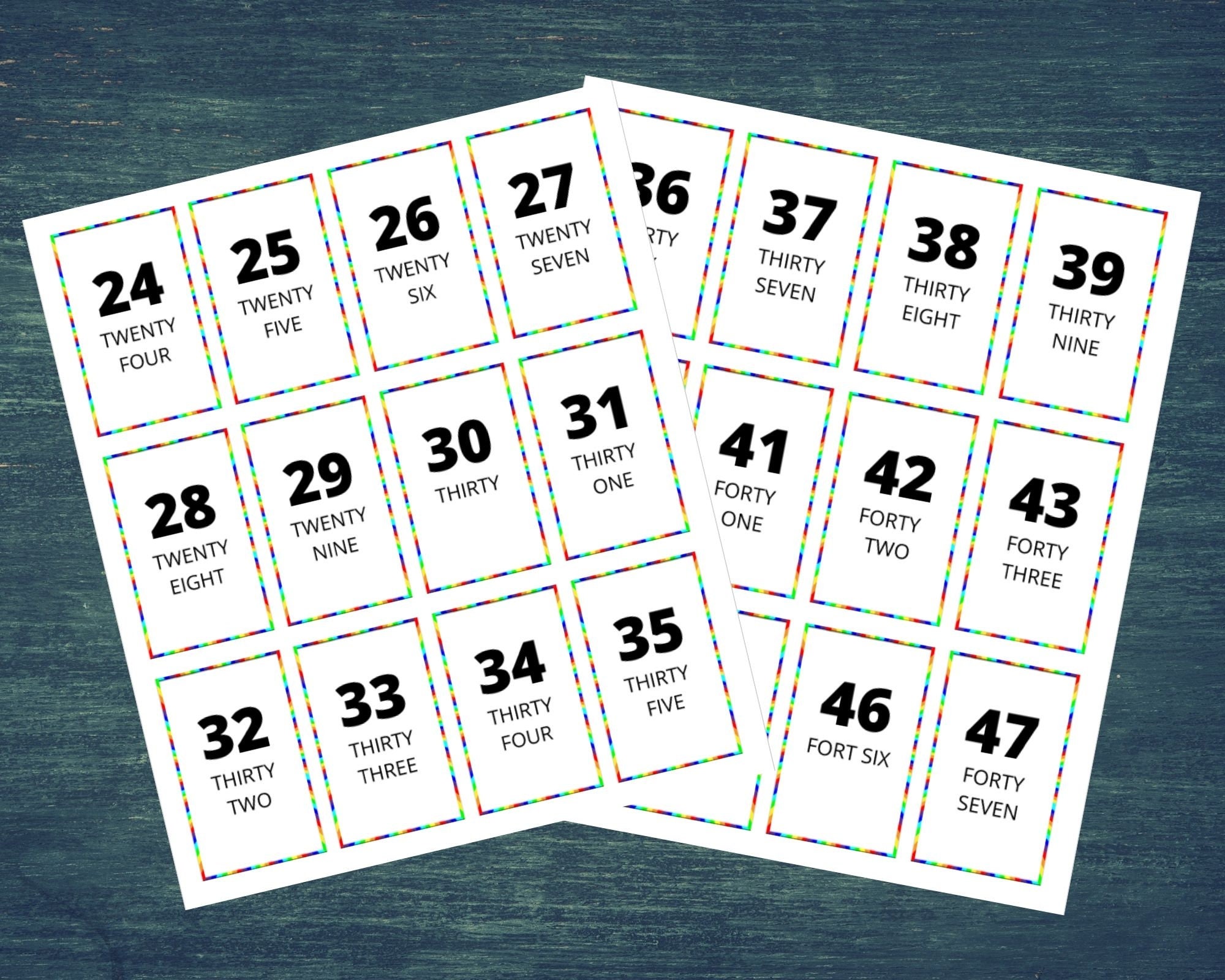 0-100 Number Flash Cards, Print at Home, Pre-school, Kindergarten ...