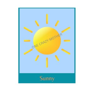 Printable Colorful Weather Flash Cards, Digital Download, Preschool ...