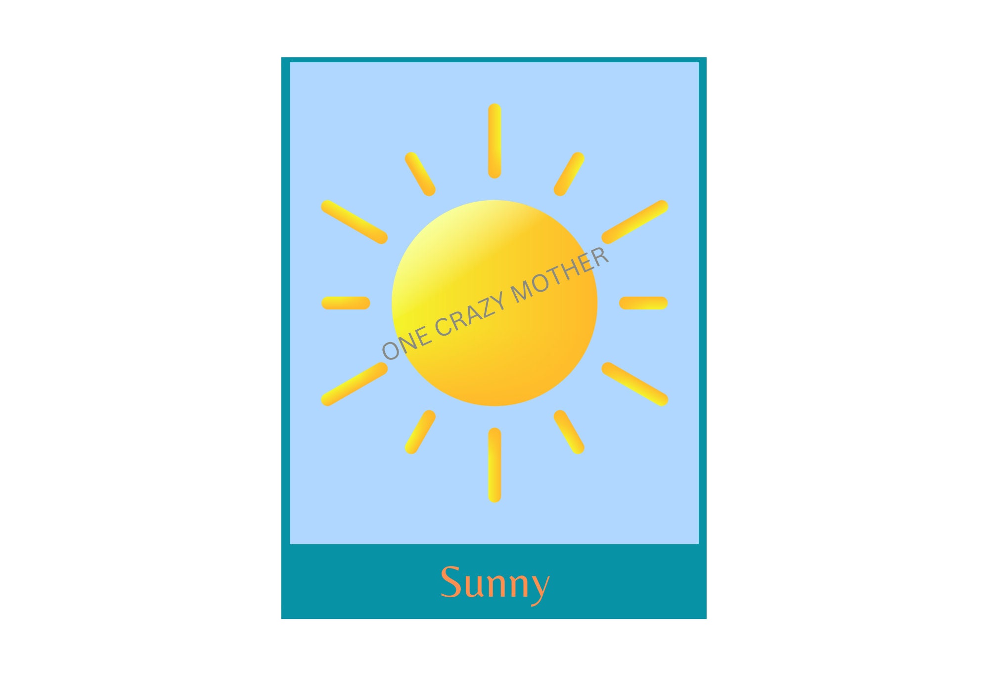 Printable Colorful Weather Flash Cards, Digital Download, Preschool ...