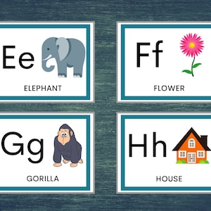 Printable Alphabet Flashcards, Digital Download, Preschool Activity ...