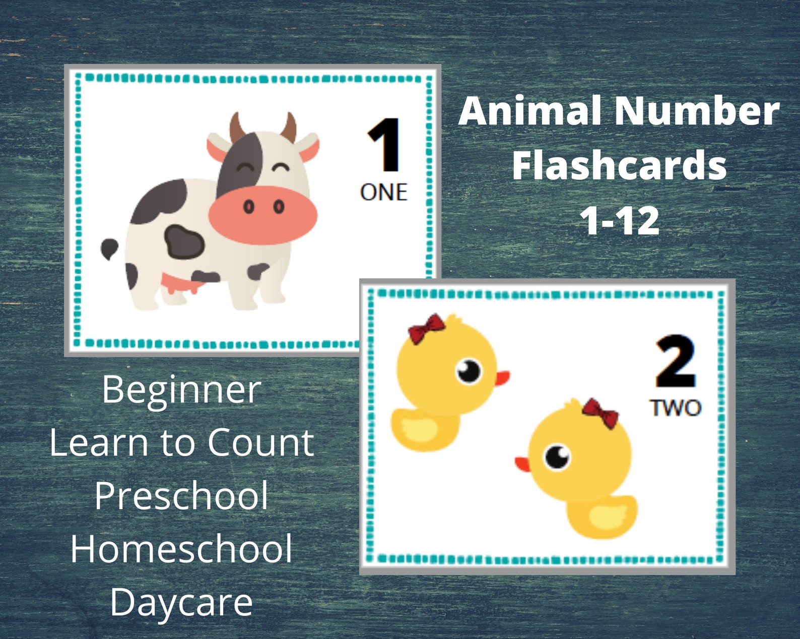 Number Flashcards 1-12 Digital Download, Numbers Flashcards, Preschool ...