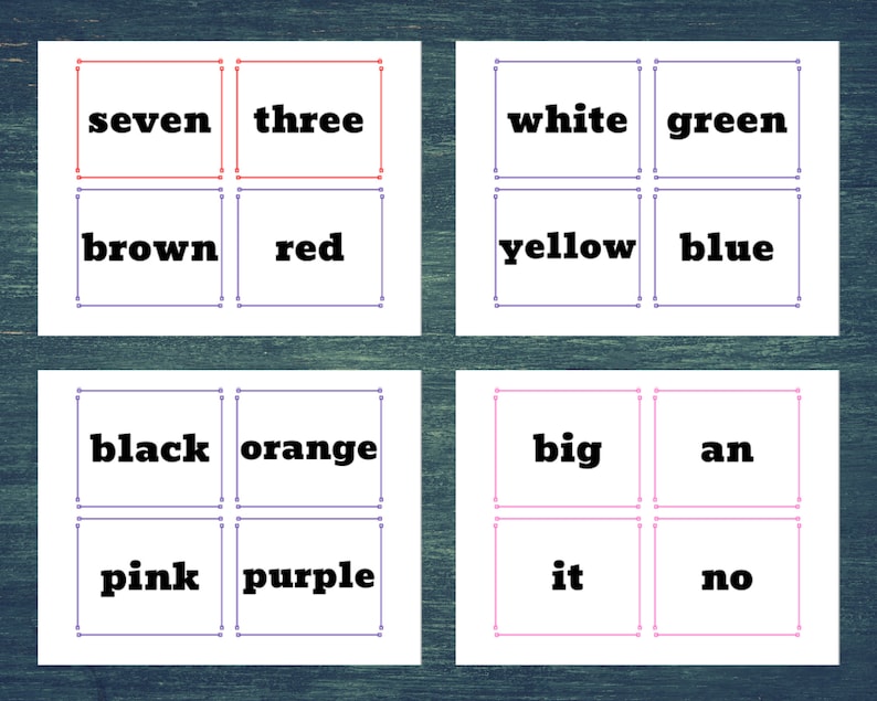 100 Printable Sight Word Flashcards, Kindergarten Sight Words, High ...