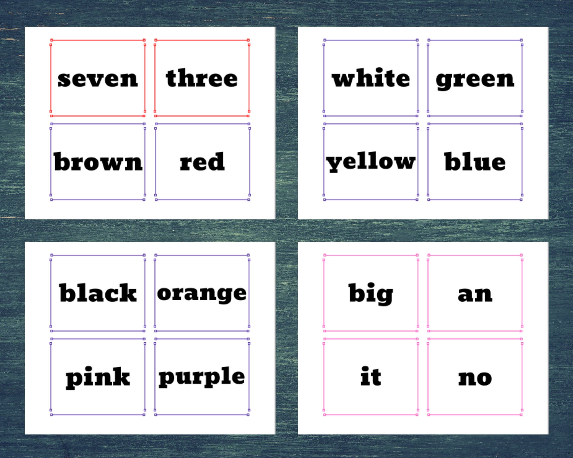100 Printable Sight Word Flashcards, Kindergarten Sight Words, High ...