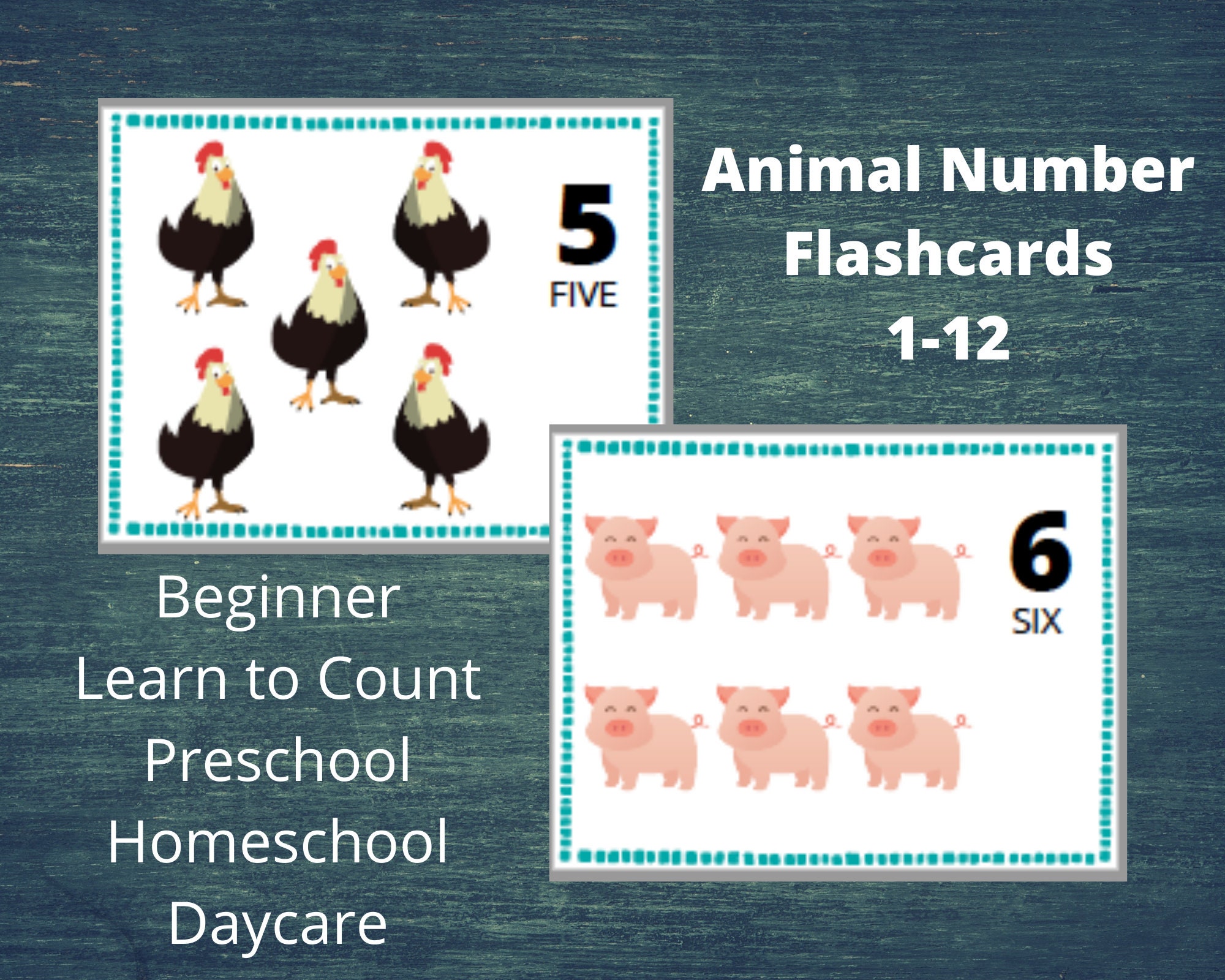 Numéro Flashcards 1-12 Téléchargement numérique, Chiffres Flashcards ...