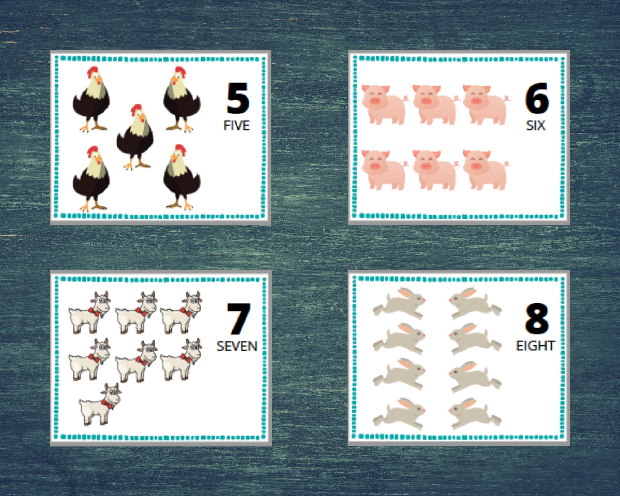 Numéro Flashcards 1-12 Téléchargement numérique, Chiffres Flashcards ...