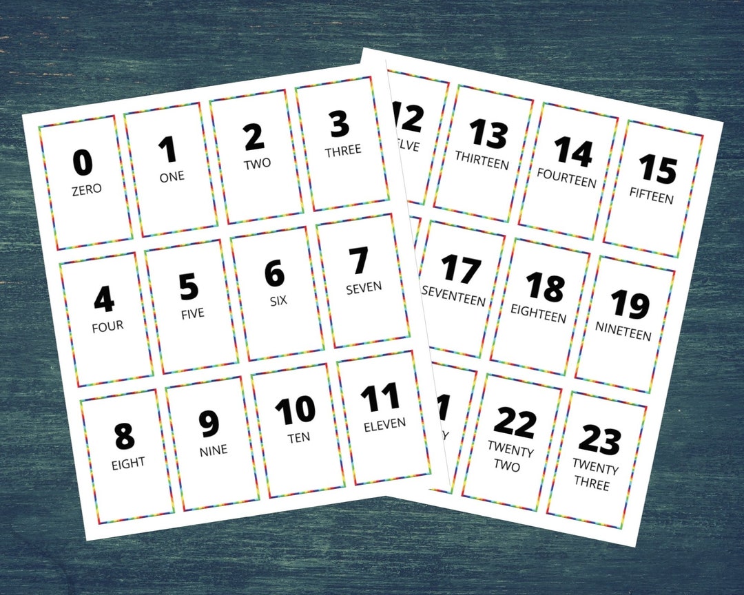 0-100 Number Flash Cards, Print at Home, Pre-school, Kindergarten ...