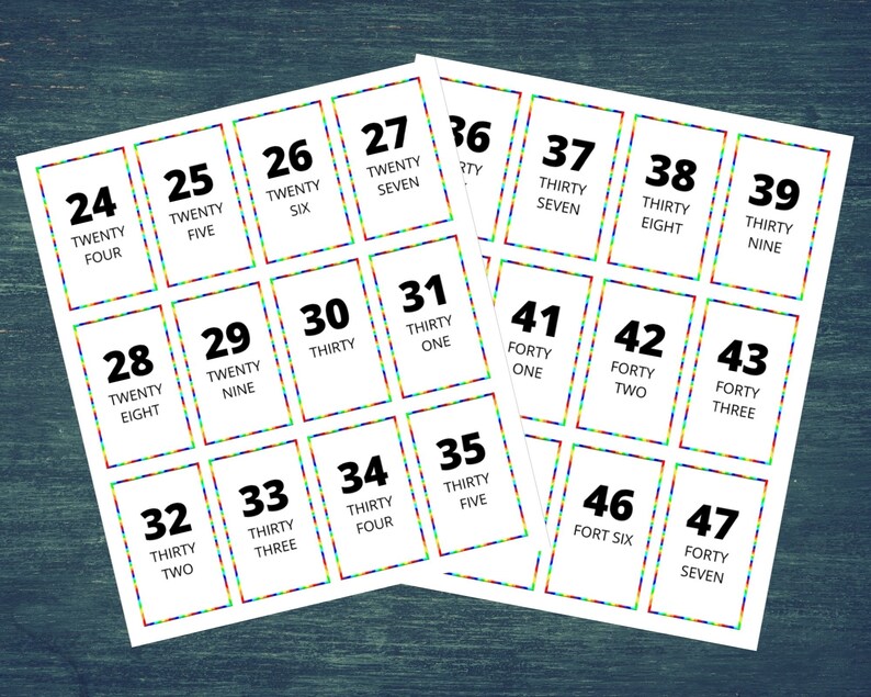 0-100 Number Flash Cards, Print at Home, Pre-school, Kindergarten ...