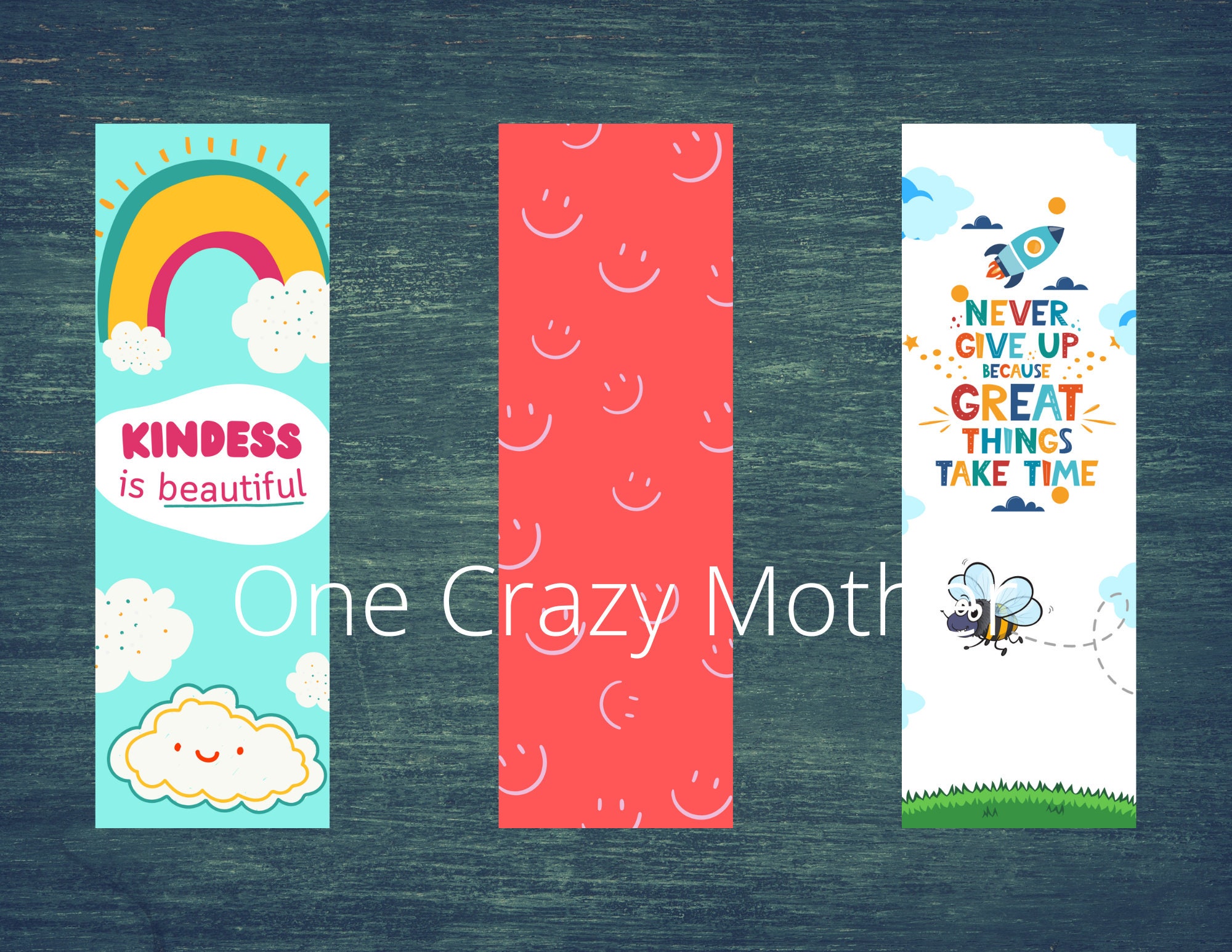 Printable Children's Bookmarks for Reading, Set of 6 Colorful Bookmarks ...
