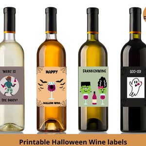 Printable Halloween Puns Wine Labels - Etsy