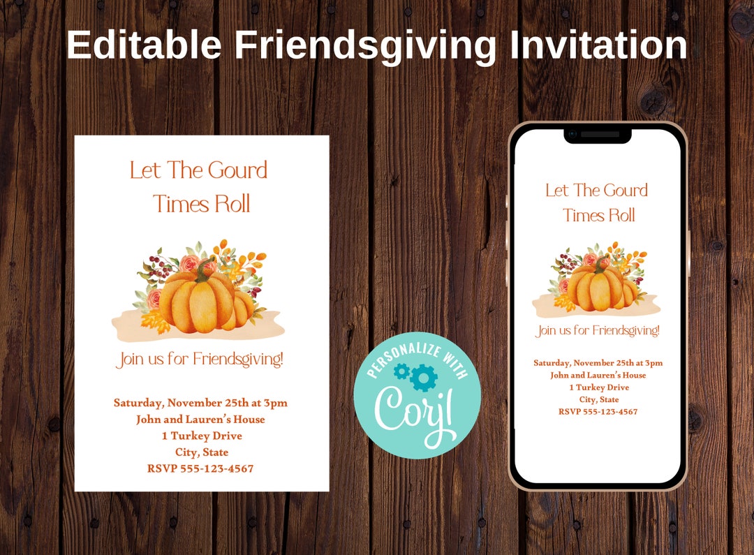Editable Friendsgiving Invitation - Etsy