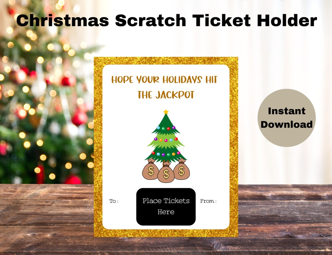 Christmas Lottery Printable Ticket Holder - Etsy