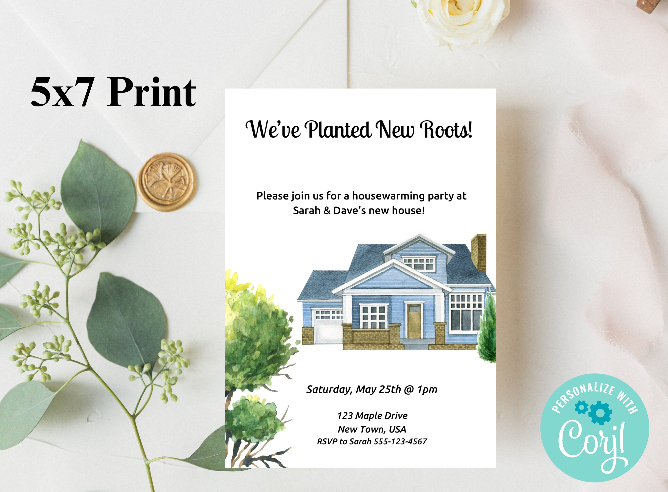 Planting New Roots Housewarming Invitation Editable Invitation Template ...
