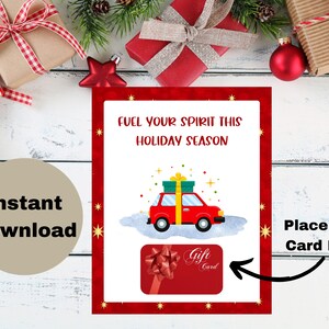 Printable Christmas Gift Card Holder Gas Card - Etsy