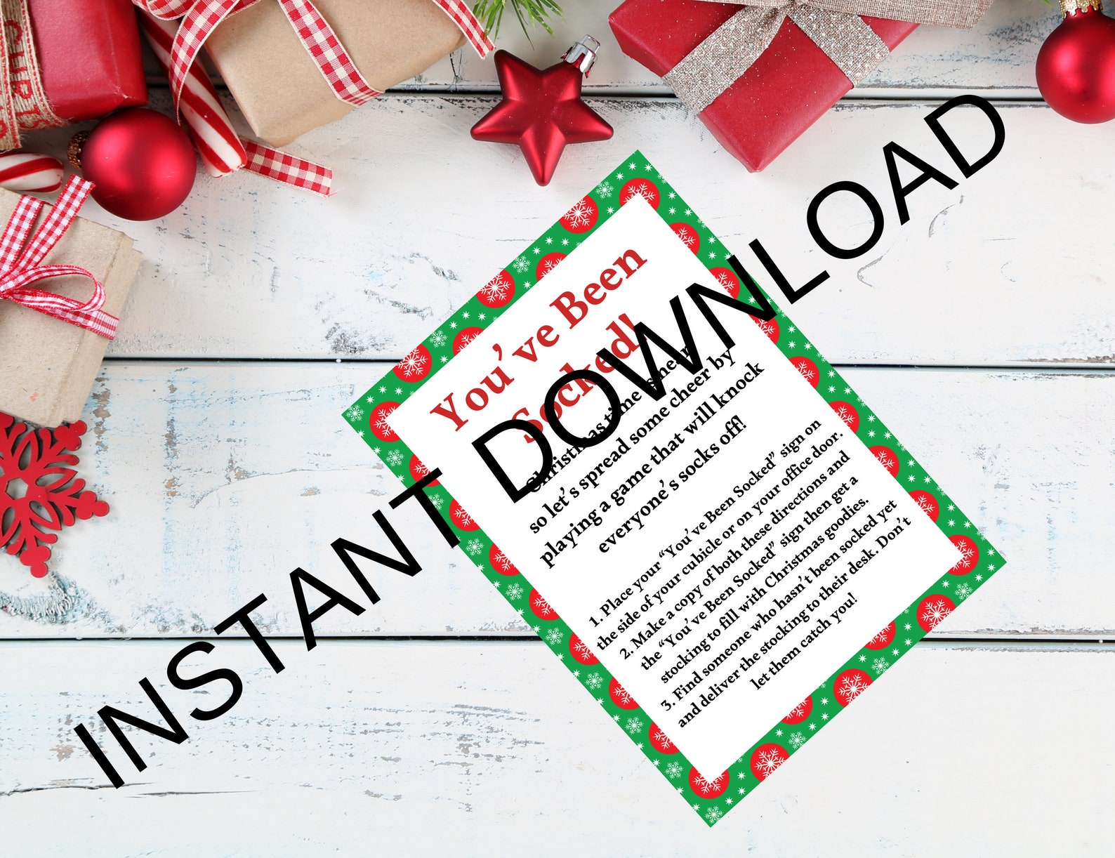 Youve Been Socked Christmas Game, Office Party Games, Christmas Game ...