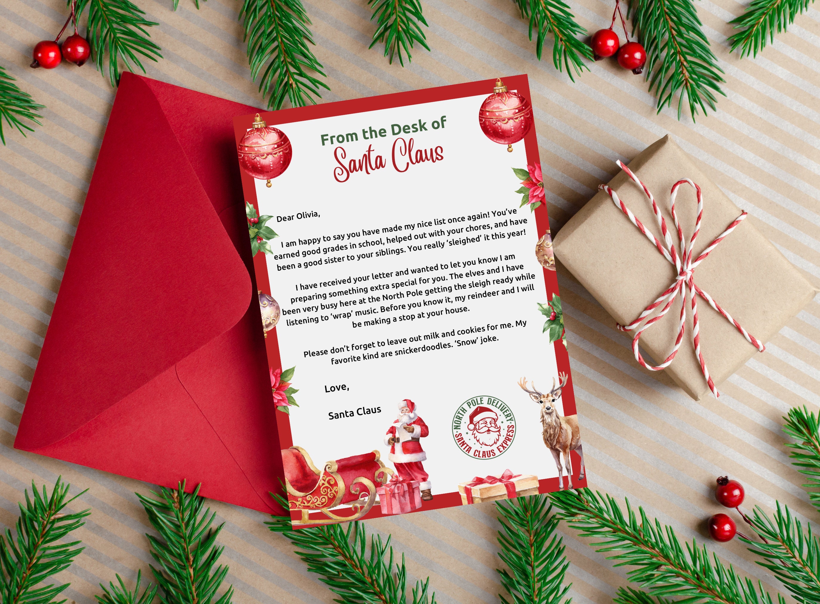 Editable Letter From Santa, Personalized Santa Letter, Printable Letter ...