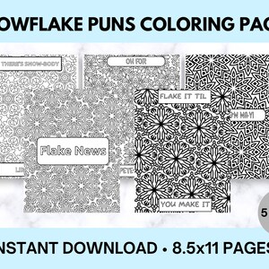 Snowflake Puns Coloring Page Bundle - Etsy