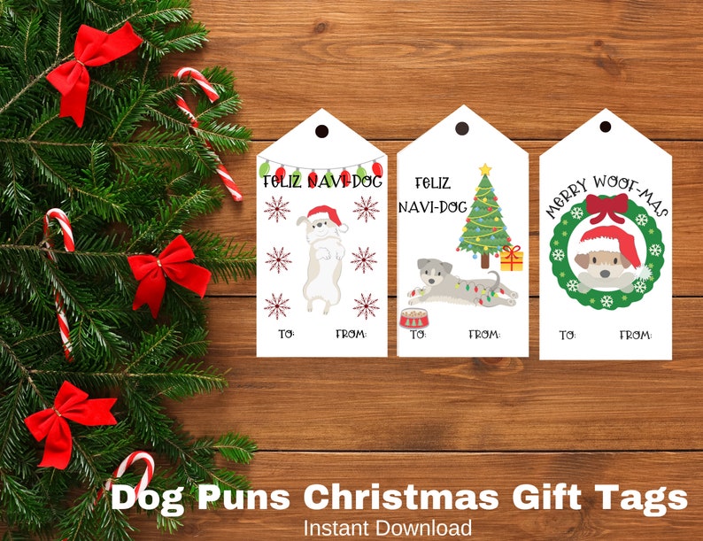 Dog Puns Printable Christmas Gift Tags - Etsy